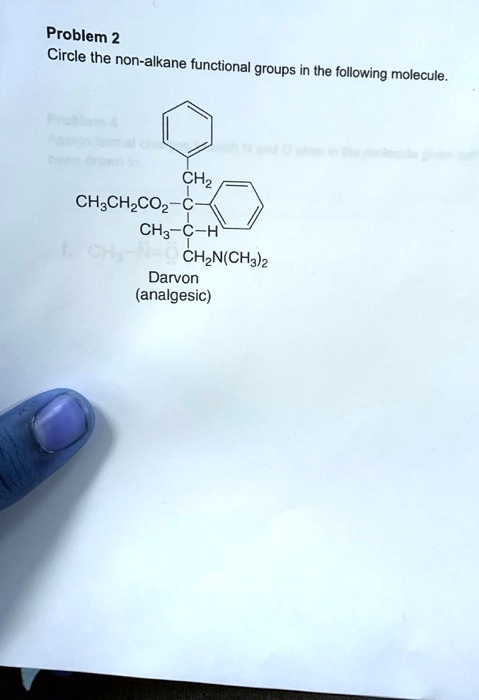 SOLVED: Problem 2 Circle the non-alkane functional groups in the following molecule CHz CH ...