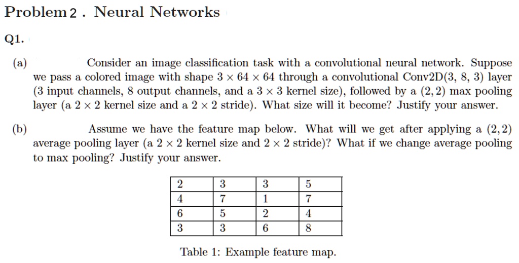 SOLVED: Problem 2: Neural Networks Q1. (a) Consider an image ... SOLVED: Problem 2: Neural Networks Q1. (a) Consider an image ...