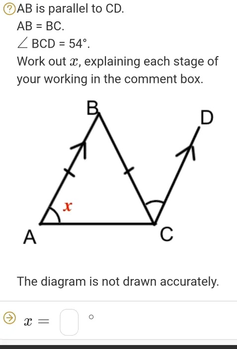 ab is parallel to cd ab bc bcd 549 work out explaining each stage of your working in the comment ...