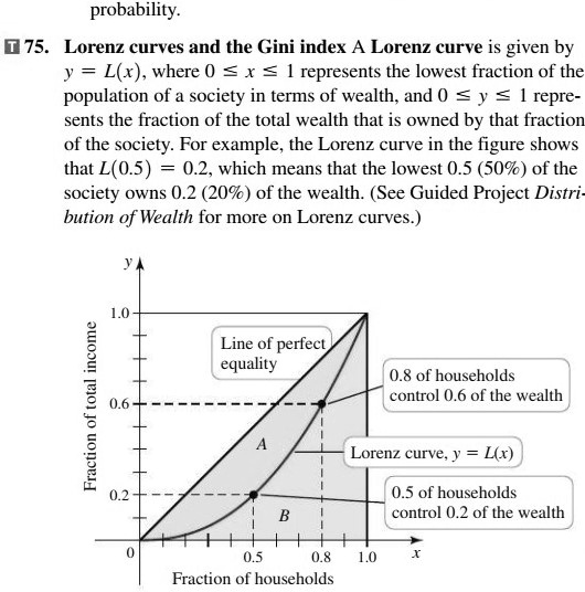 SOLVED: probability: 075. Lorenz curves and the Gini index A Lorenz curve is given by L() where 0
