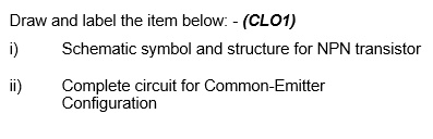 draw and label the item below clo1 i schematic symbol and structure for ...