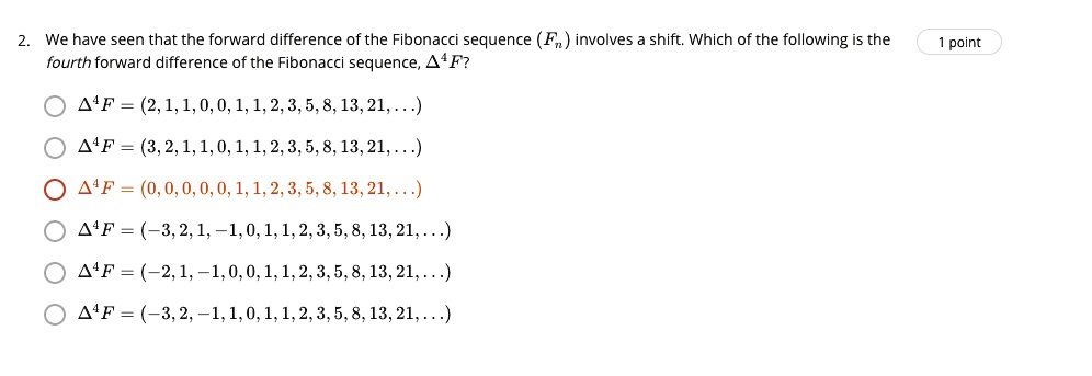 we have seen that the forward difference of the fibonacci sequence fn ...