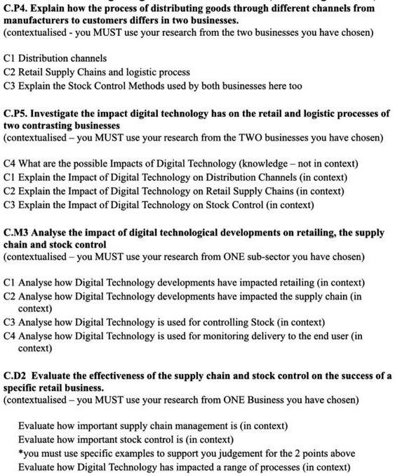 C.P4. Explain how the process of distributing goods through different ...