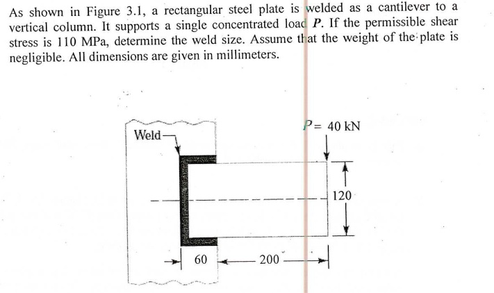 SOLVED: As shown in Figure 3.1, a rectangular steel plate is welded as ...