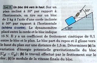 SOLVED: A block pulled up. On a 30Â° inclined plane compared to 50Â ...