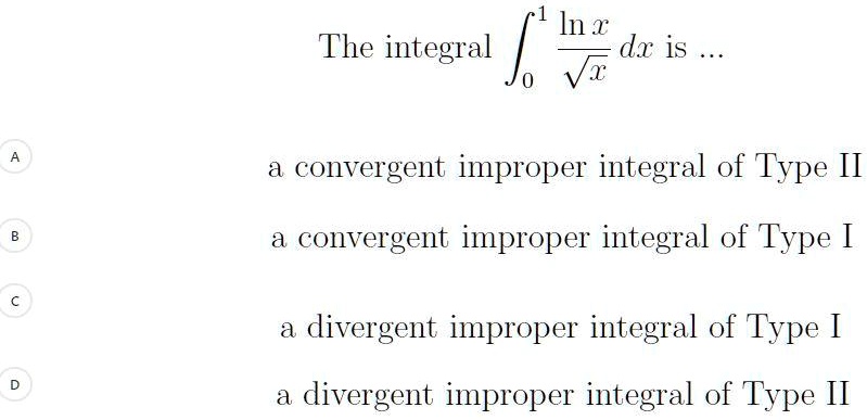 X u st xp v the integral convergent improper integral of...