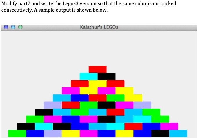 SOLVED: Modify part 2 and write the Legos3 version so that the same ...