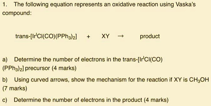 SOLVED: The following equation represents an oxidative reaction using ...