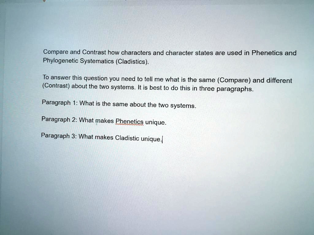 SOLVED: Compare and Contrast how characters and character states are ...