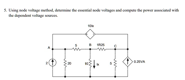 SOLVED: Use the node voltage method to find the essential node voltages ...