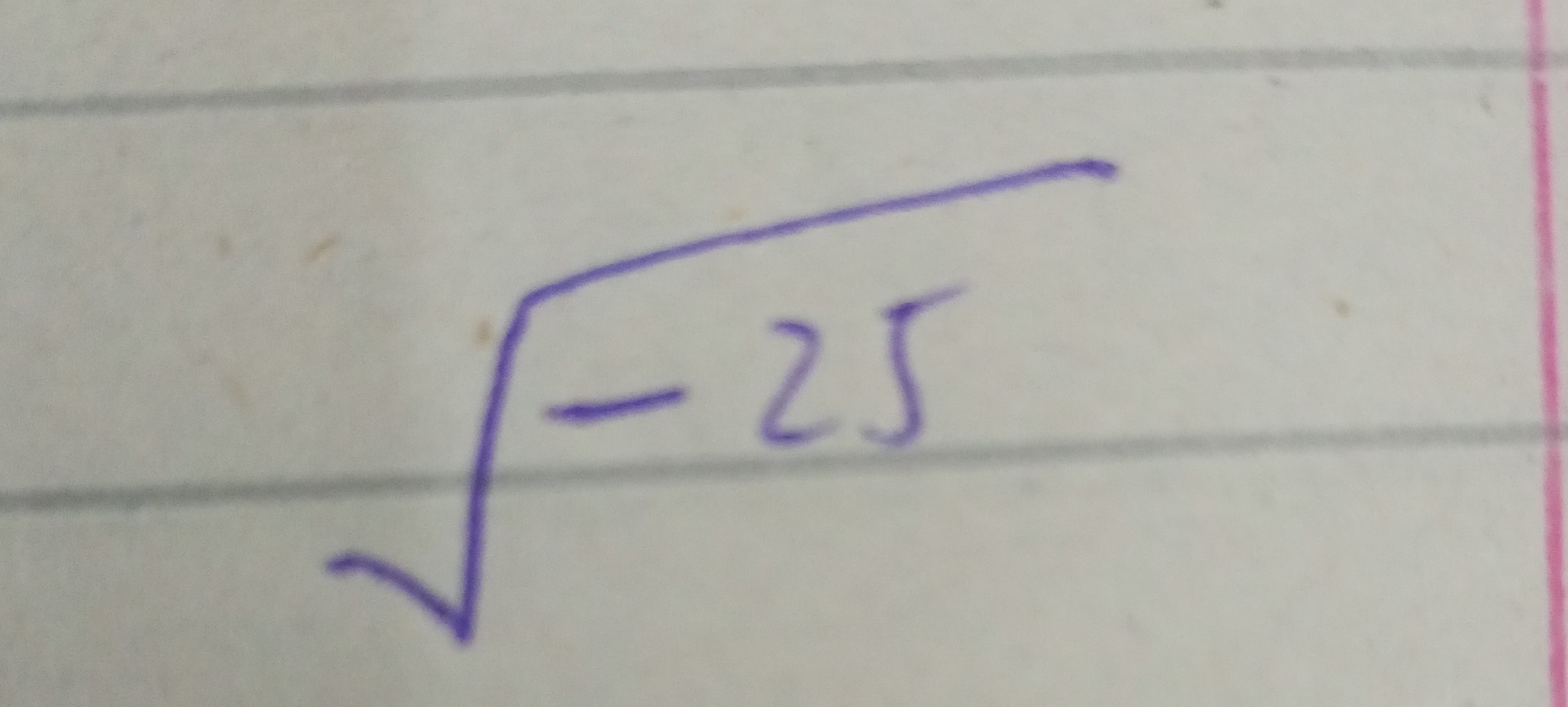 SOLVED: √(-25)
