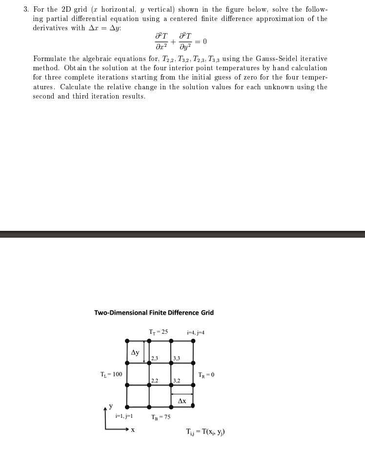 SOLVED: For the 2D grid (x horizontal, y vertical) shown in the figure ...