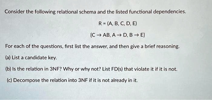 SOLVED: Texts: Consider the following relational schema and the listed ...
