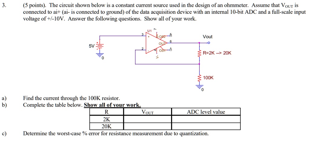 SOLVED: 3. (5 points). The circuit shown below is a constant current source used in the design ...