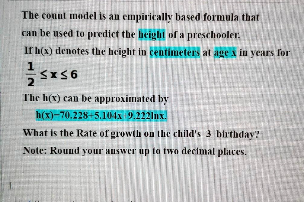 The count model is an empirically based formula that can be used to ...