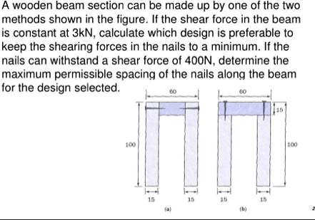 a wooden beam section can be made up by one of the two methods shown in ...