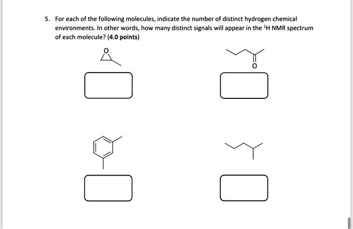 SOLVED: For each of the following molecules, indicate the number of ...
