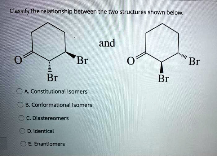 SOLVED:Classify the relationship between the two structures shown below: and Br "i Br Br Br A ...