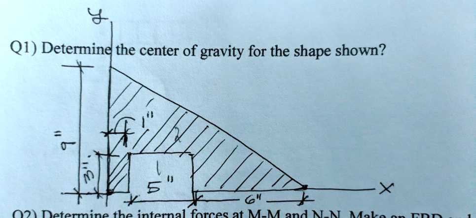 SOLVED: Determine center of gravity for shape shown Q1) Determine the ...