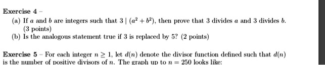 SOLVED: Exercise ad] are integers such that 6) . Then prove that devices and divide> points) the ...