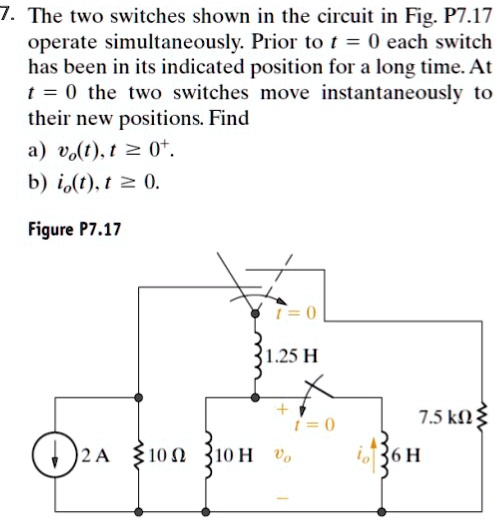 7. The two switches shown in the circuit in Fig. P7.17 operate ...