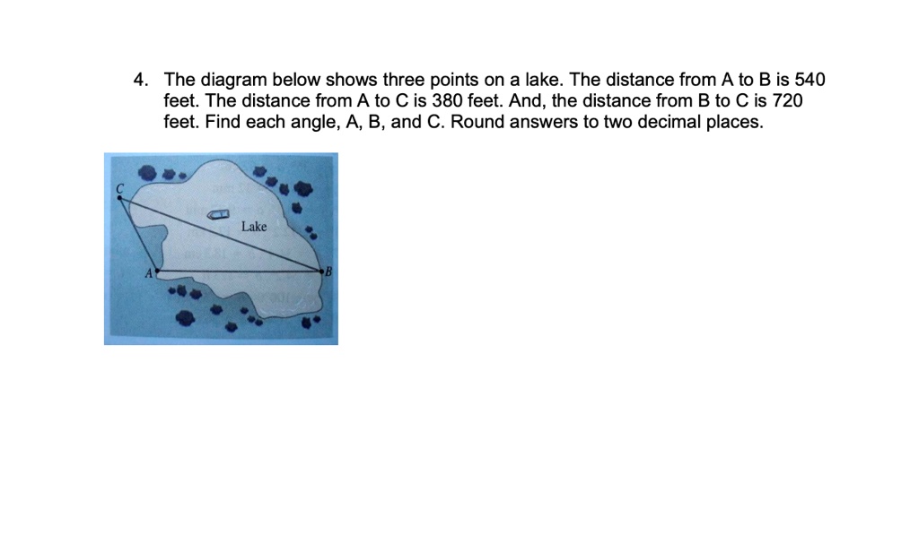 The diagram below shows three points on a lake_ The d… - SolvedLib
