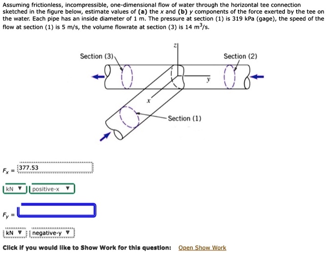 SOLVED: Assuming frictionless, incompressible, one-dimensional flow of ...