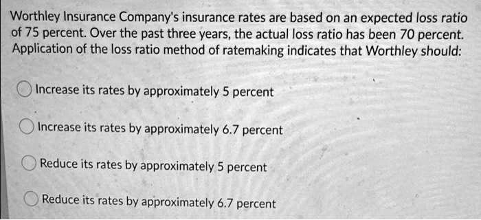 worthley insurance companys insurance rates are based on an expected ...
