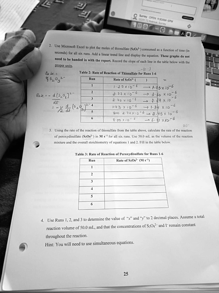 SOLVED: Texts: How to Write Rate of Peroxydisulfate from Rate of ...