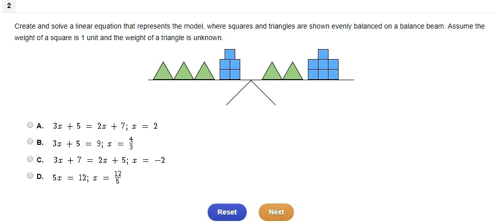 SOLVED: Create and solve a linear equation that represents the model ...