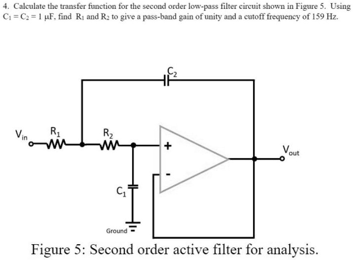 SOLVED: Calculate the transfer function for the second-order low-pass ...