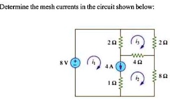 SOLVED: Determine the mesh currents in the circuit shown below: