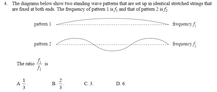 SOLVED: The diagrams below show two standing wave patterns that are set ...