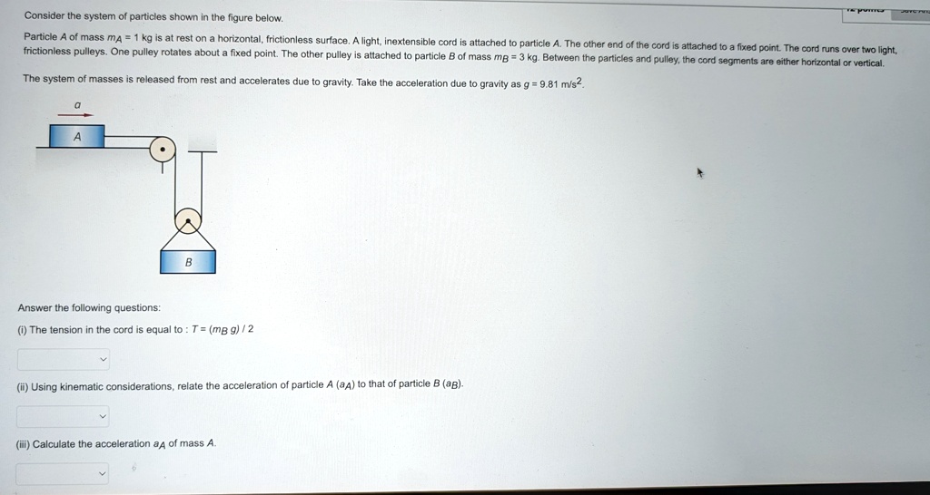 SOLVED: Consider the system of particles shown in the figure below. The system of masses is ...