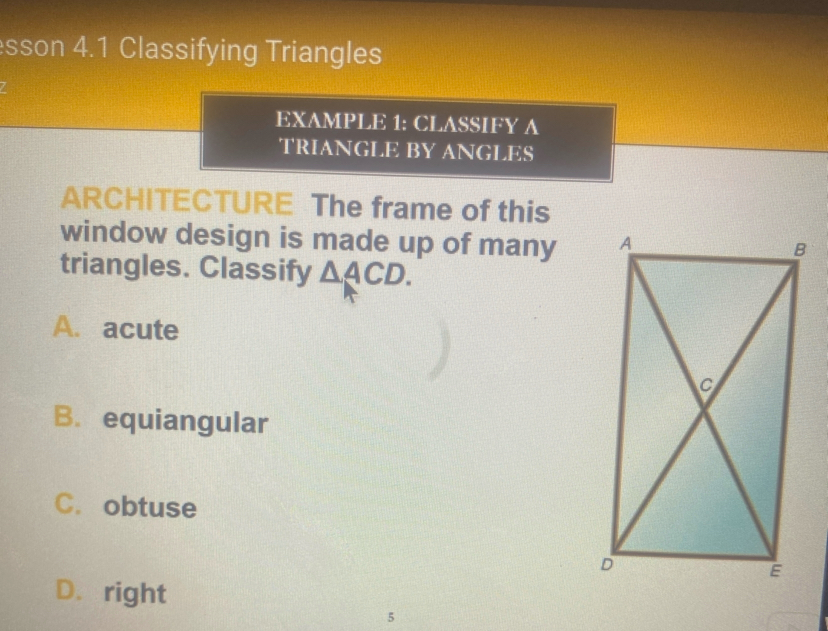 SOLVED: sson 4.1 Classifying Triangles EXAMPLE 1: CLASSIFY A TRIANGLE ...