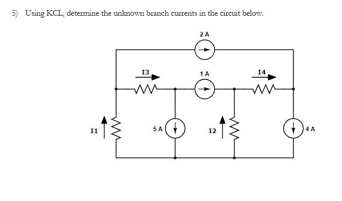 using kcl determine the unknown branch currents in the circuit belov i2 59328