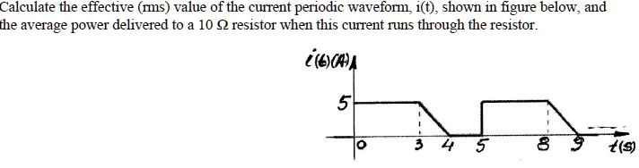 SOLVED: Calculate the effective (rms) value of the current periodic waveform i(t) shown in the ...