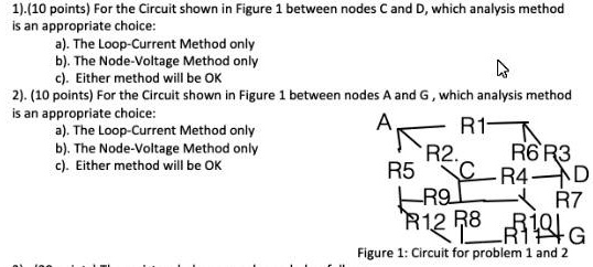 1110 points for the circuit shown in figure between nodes and which ...