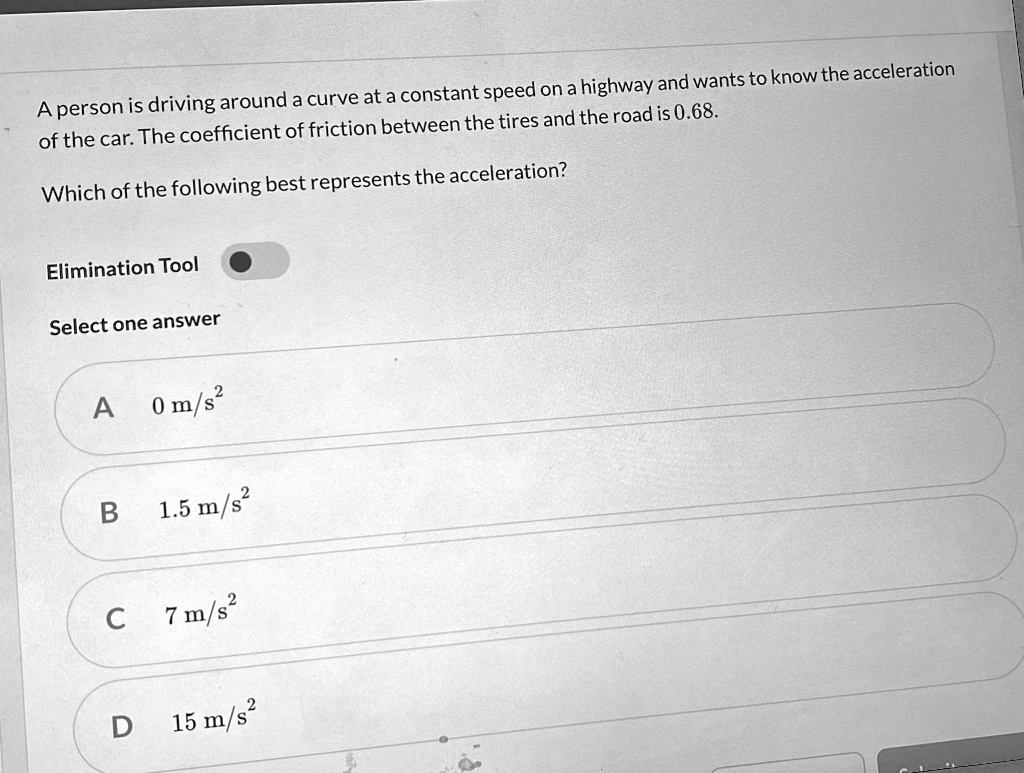 SOLVED: A person is driving around a curve at a constant speed on a ...