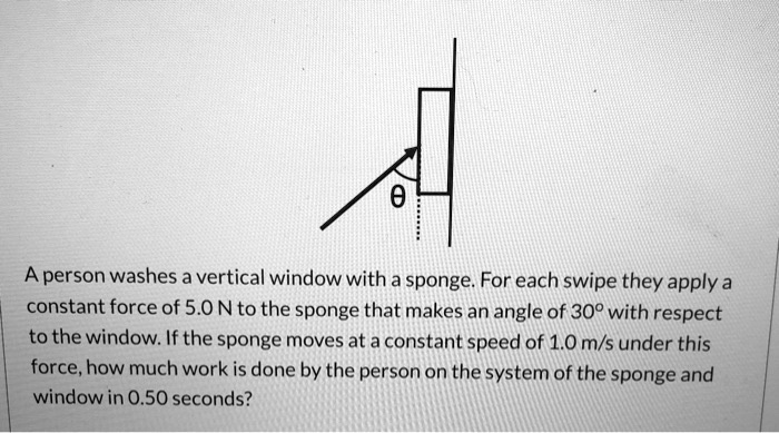 SOLVED: A person washes a vertical window with a sponge. For each swipe ...