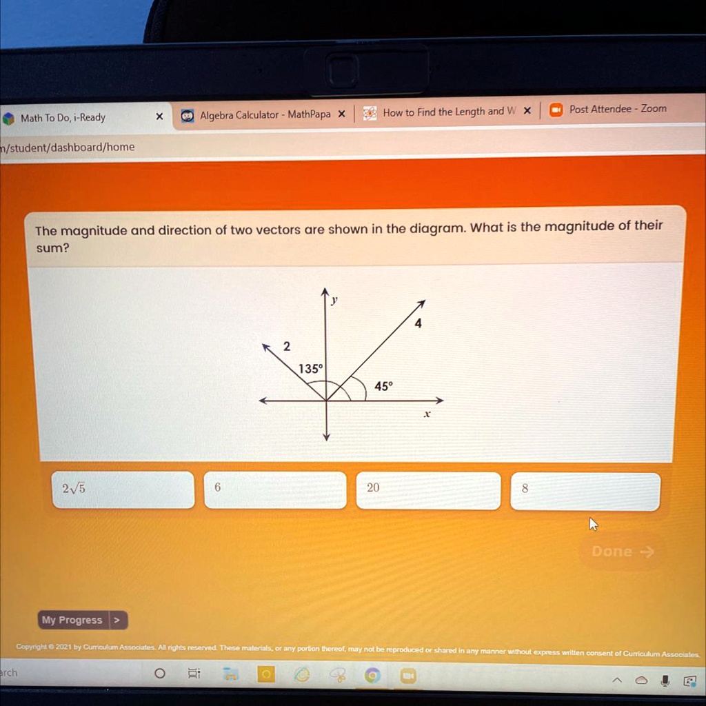 SOLVED: The magnitude and direction of two vectors are shown in the ...