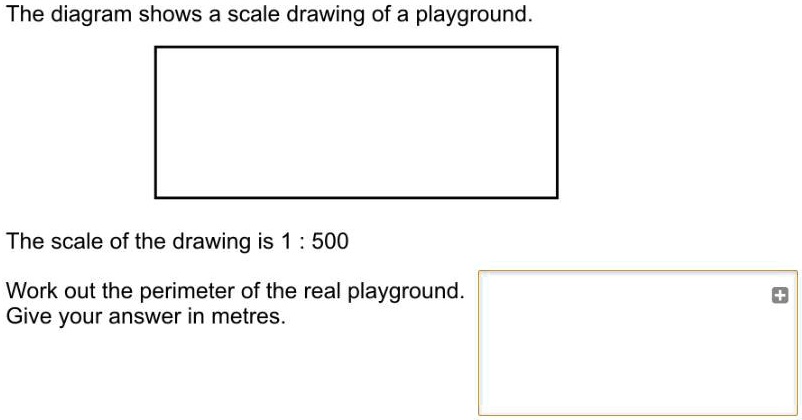 this diagram shows a scale drawing of a playground the scale is 1500 ...