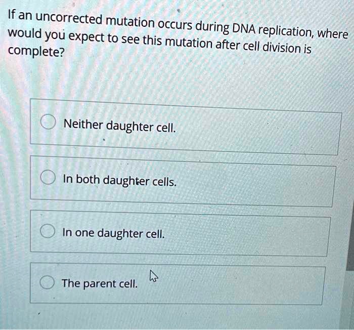if an uncorrected mutation occurs would you during dna replication ...