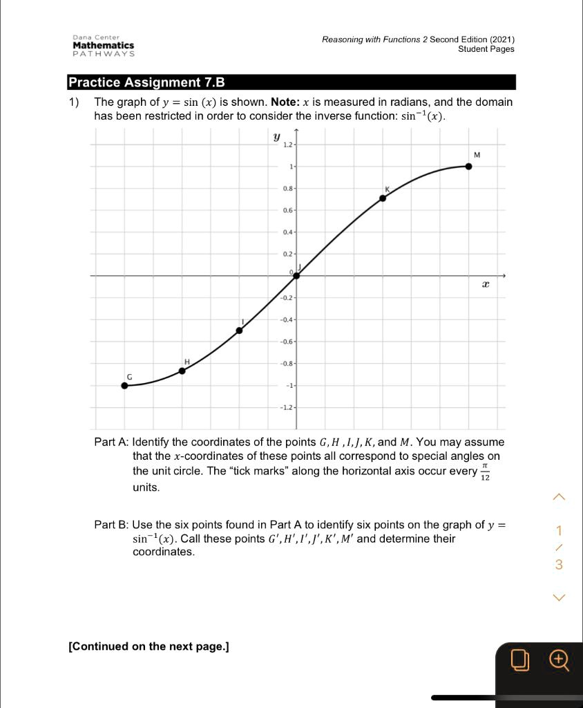 SOLVED: Dana Center Mathematics PATHWAYS Reasoning with Functions 2 ...