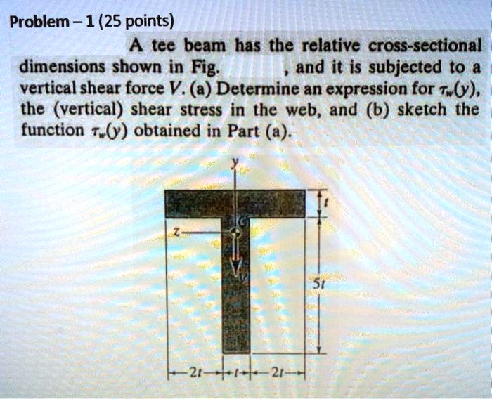 problem 125points a tee beam has the relative cross sectional ...