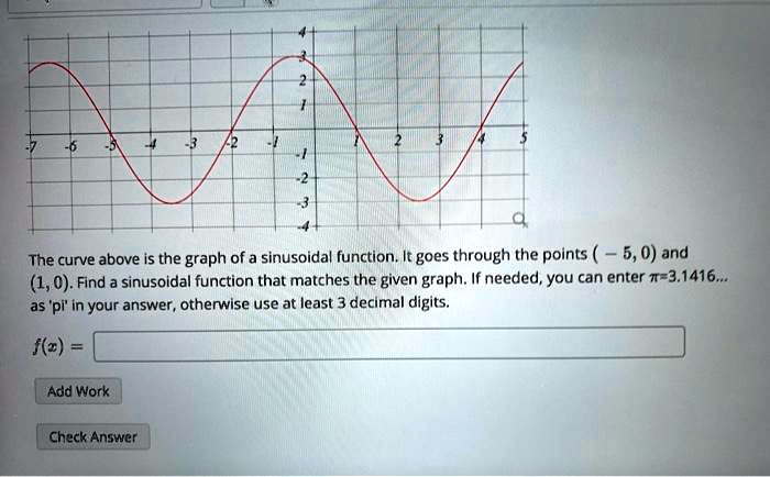 the curve above is the graph of a sinusoidal function it goes through the points 50 and 10 find ...