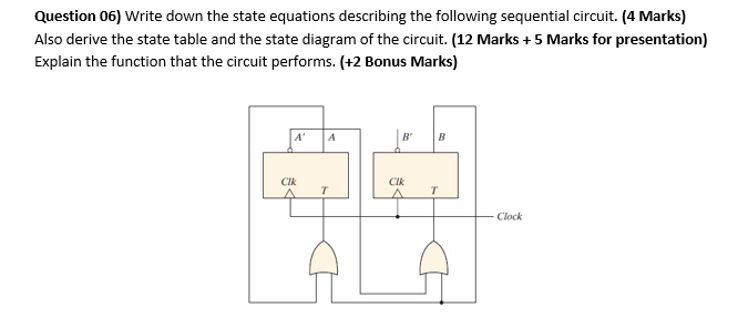 SOLVED: Question 06) Write down the state equations describing the following sequential circuit ...
