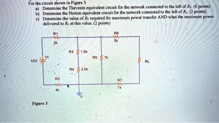 SOLVED: For the circuit shown in Figure 3: a) Determine the Thevenin equivalent circuit for the ...