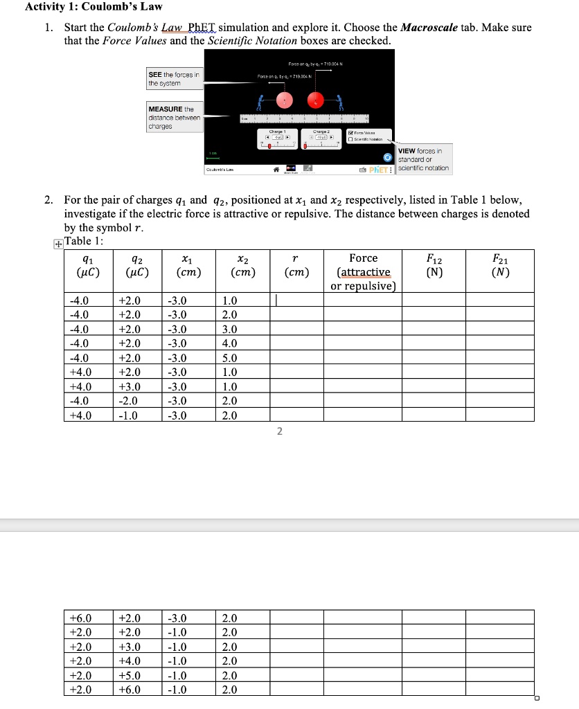activity 1 coulombs law 1 start the coulombs law phetsimulation and explore it choose the ...