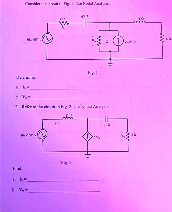 SOLVED: 1.Consider the circuit in Fig.1.Use Nodal Analysis 13Q HH 40 WW 80 39 Fig.1 Determine: a ...